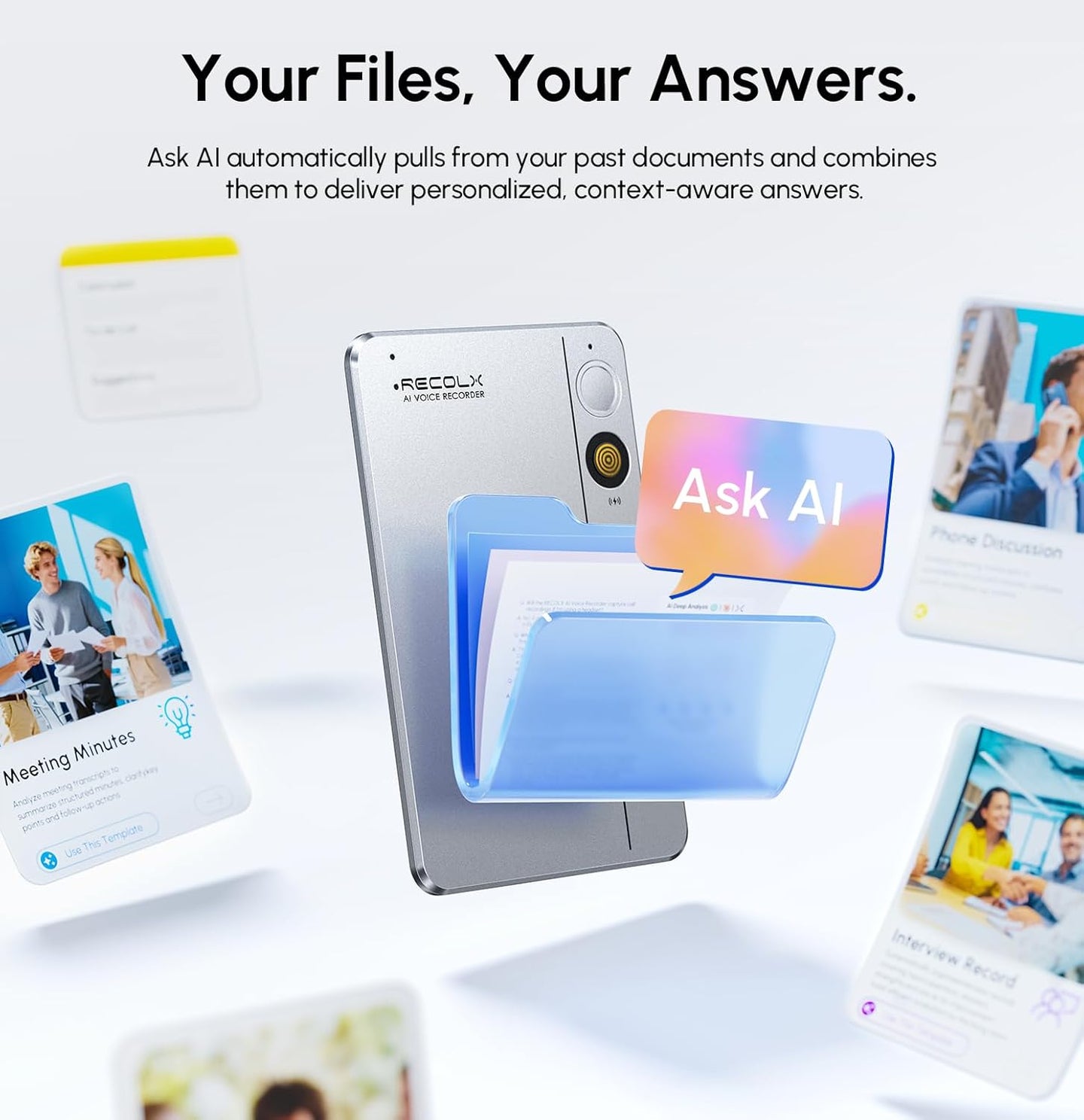 Recolx Tap™ AI Voice Recorder – Recolx.ai
